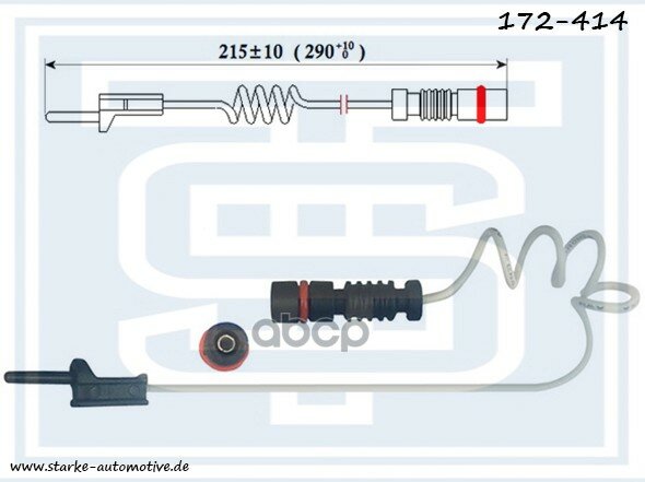 Датчик тормозной передний MER VARIO T2/LN1 L1=215mm/L2=290mm 172414-STARKE/172-414 A6695400617 A6695400517 A6695400417 172-4.