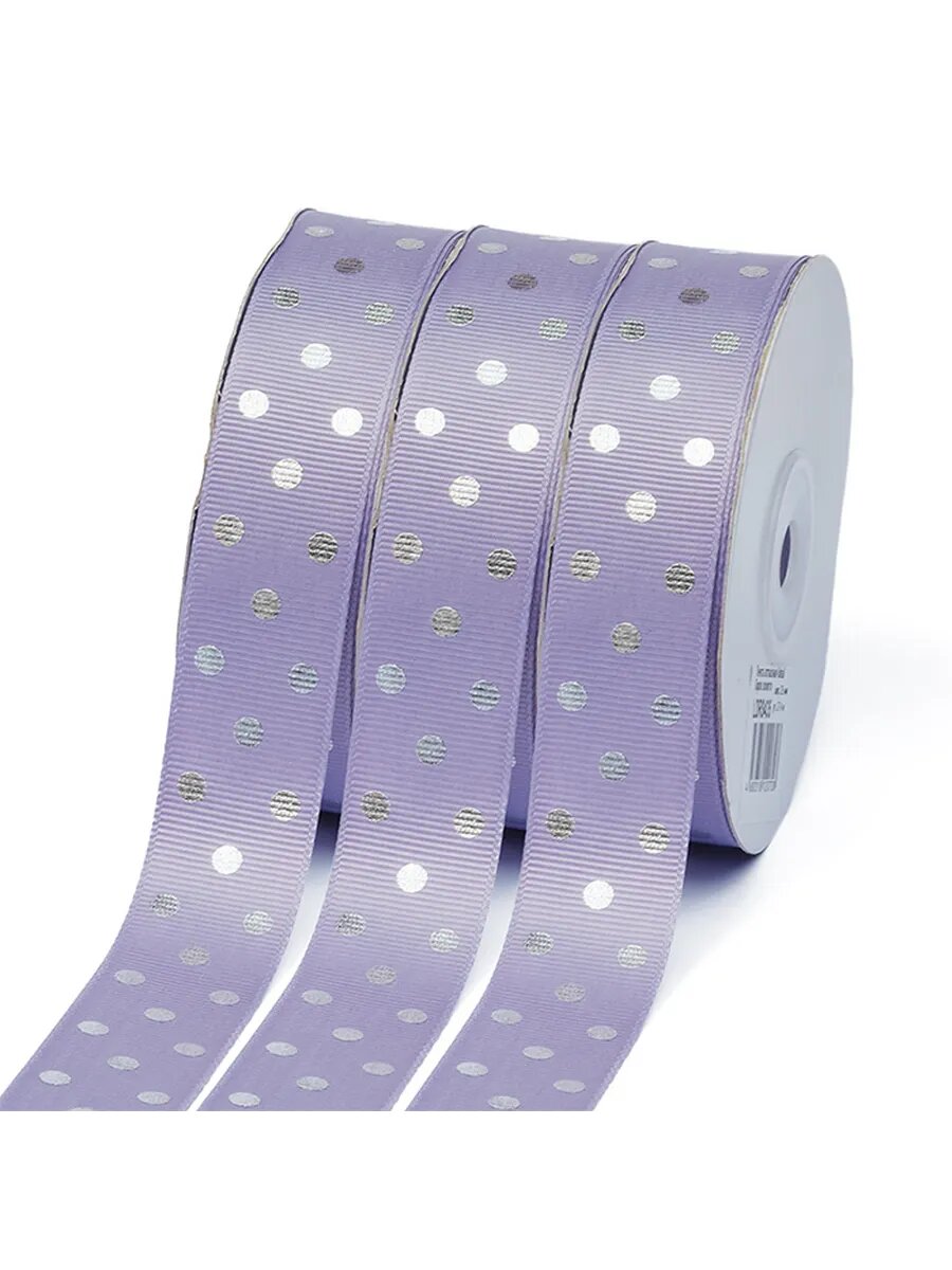 Репсовая лента Горошек 25 мм уп.27,4 м декоративная