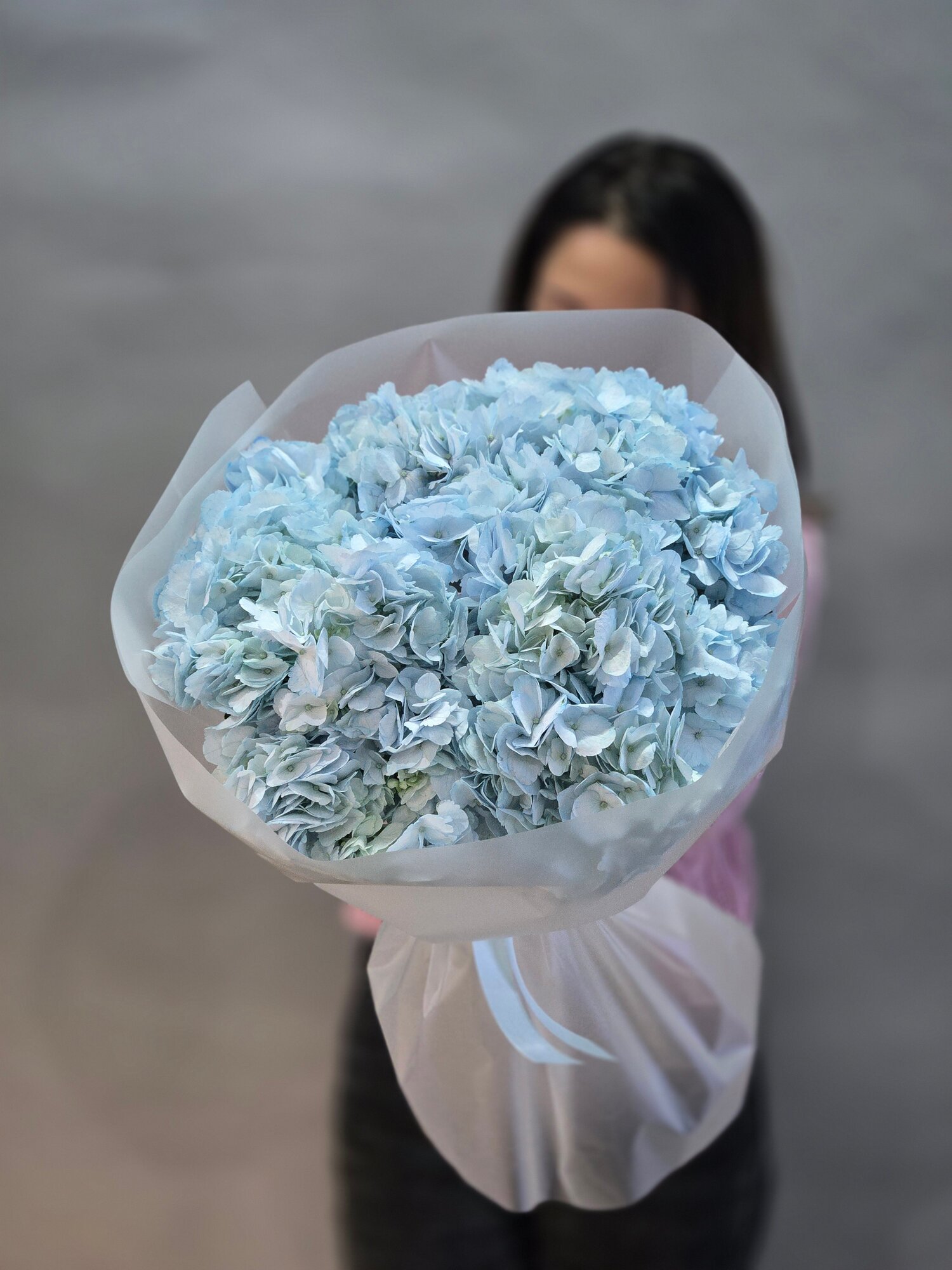 Букет из 5 гортензий голубого цвета, размер S, от "Di_Flowerslab"