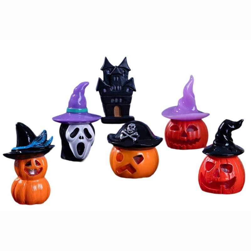 Мини-фигурки из смолы на Хэллоуин Маленькие Фигурки из смолы, чтобы скрыть Тыквенный Череп