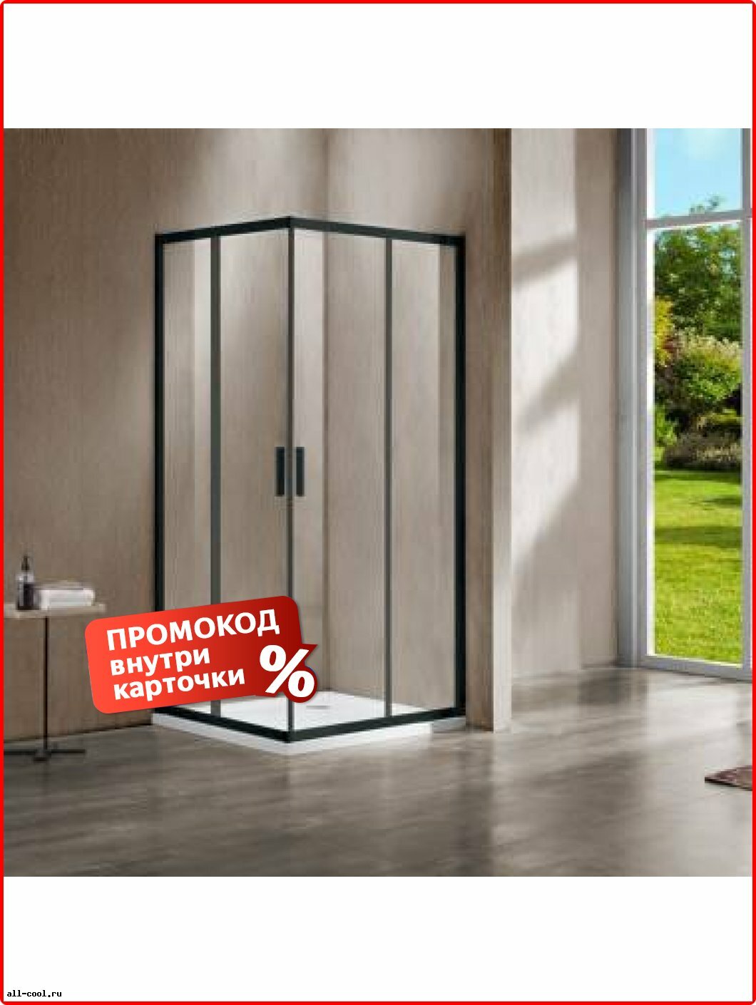 Душевой уголок Vincea Carlo 110x90, прямоугольная, прозрачное, черный, раздвижные, без поддона в комплекте