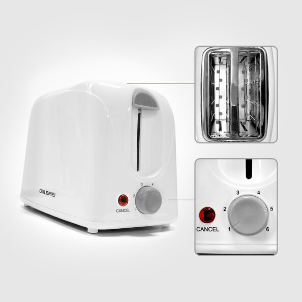 Тостер для бутербродов , мощность 800 Вт, 2 тоста, белый