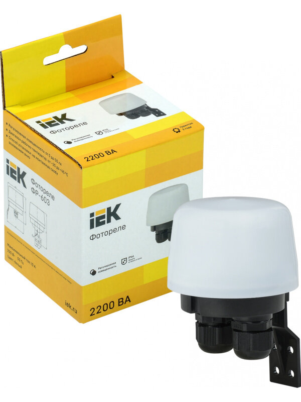 IEK Фотореле ФР 603 2200ВА IP66 бел. IEK LFR20-603-2200-K01