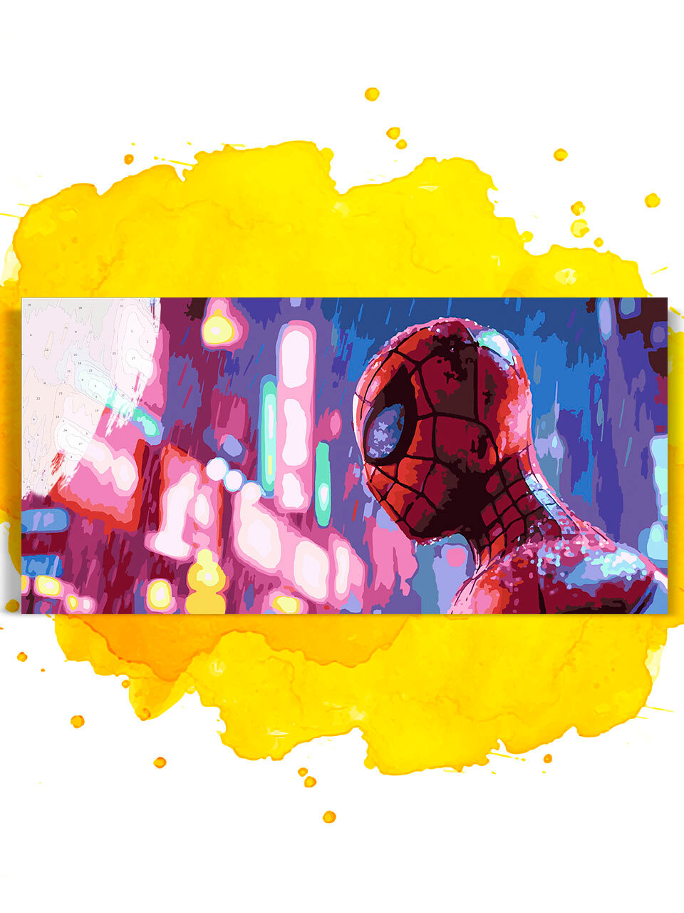 Картина по номерам НА ХОЛСТАХ Человек-паук - Неон