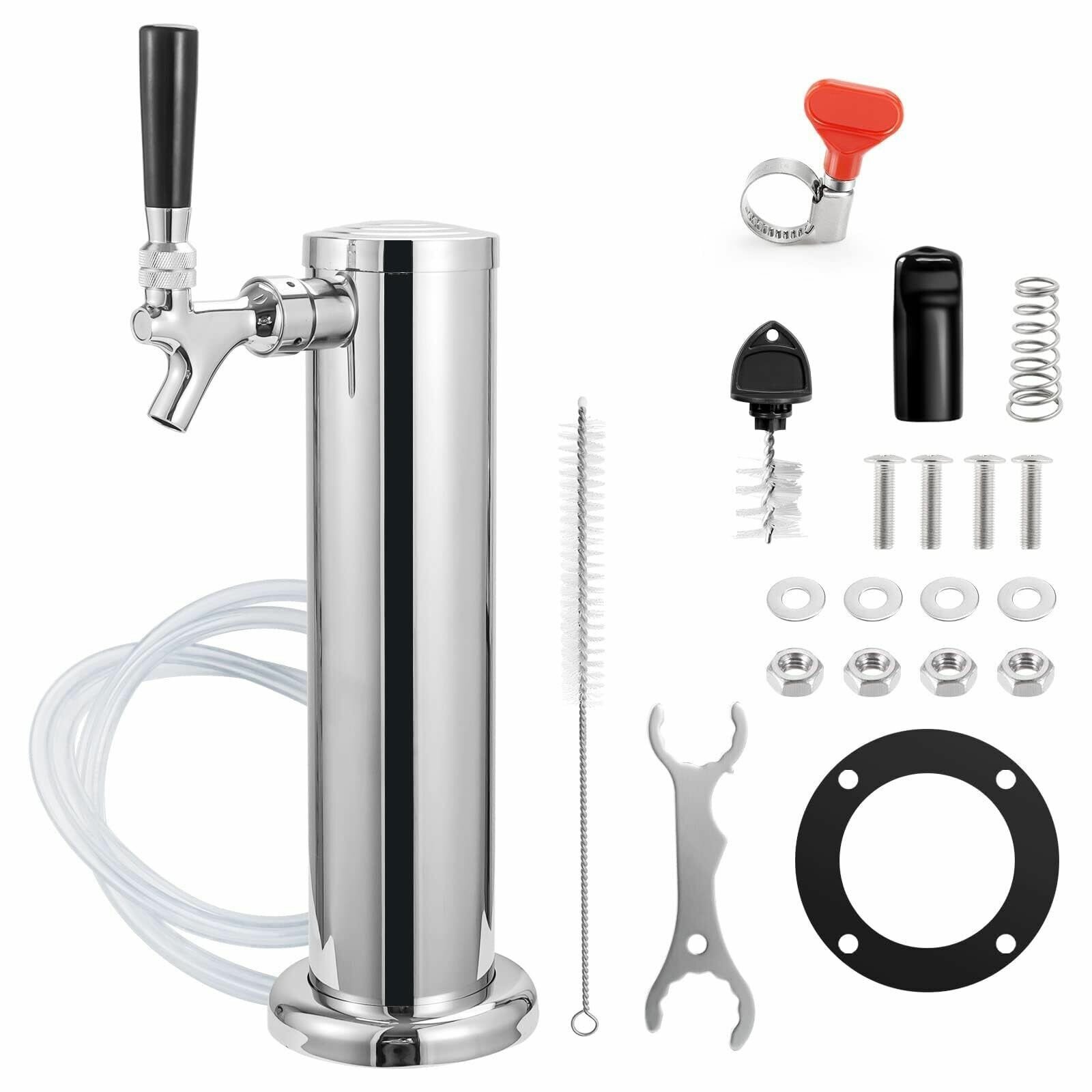 Однокранная колонна для разливного пива, подходит для установки на столешнице или в пивном холодильнике, сердечник из нержавеющей стали, Диспенсер для разливного пива