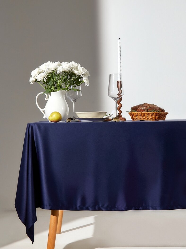 Скатерть Этель Sapphirine, полиэстер, 150x110 см, темно-синий