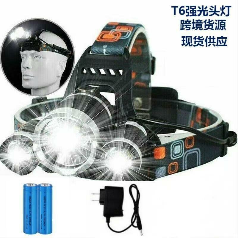 Трансграничная горячая распродажа T6 фары 3LED Сильный свет 3-световая фара с фиксированным фокусом + кабель для