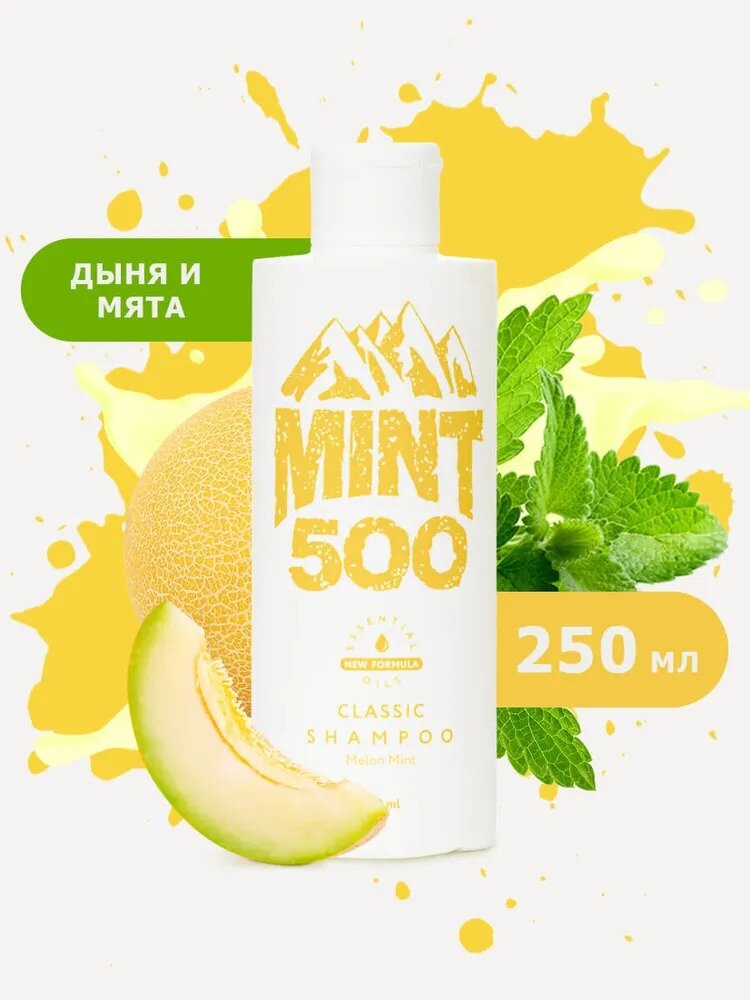 Освежающий шампунь против жирного блеска с ароматом мяты и дыни Mint500 Classic Shampoo 250 мл