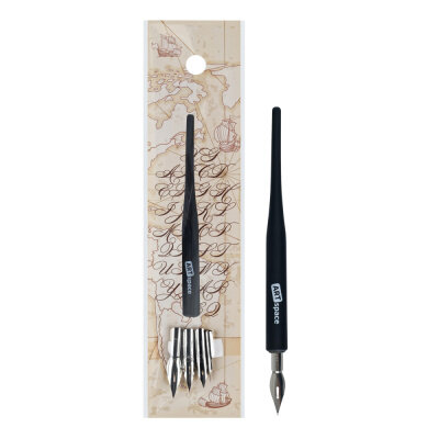 Держатель в комплекте с остроконечными каллиграфическими перьями ArtSpace, 4шт, пакет