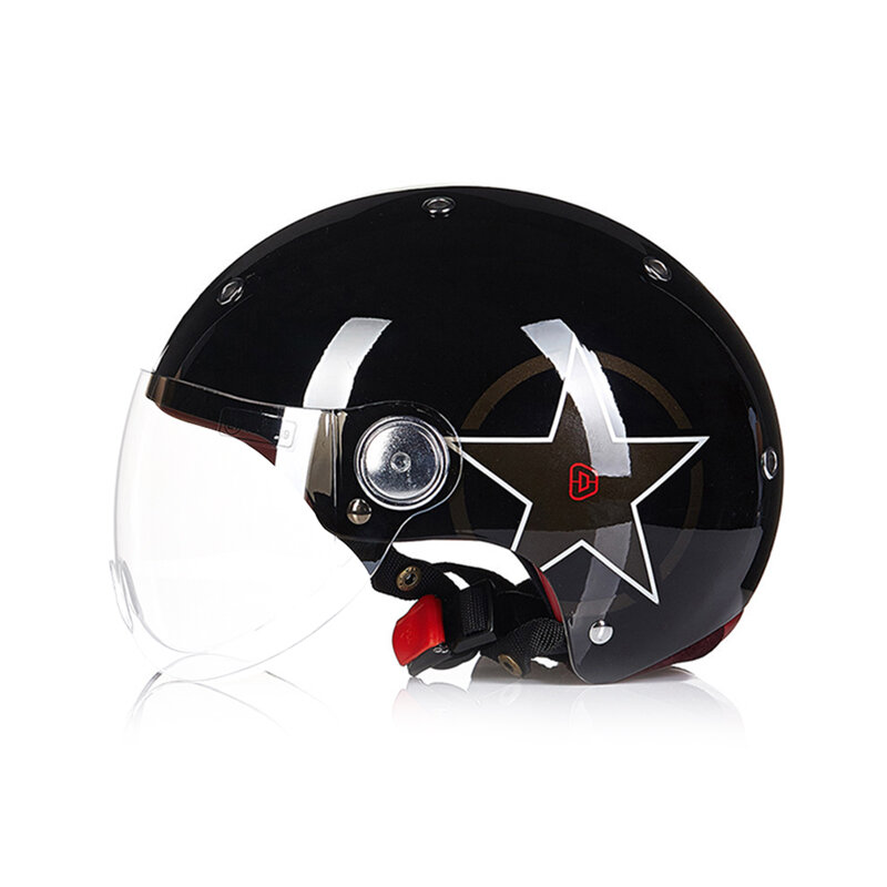 Полуоткрытый шлем унисекс BEON CCC ABS, bright black titanium (star), M EU