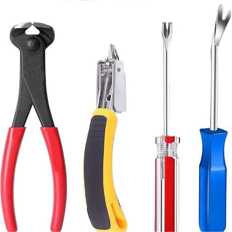 4шт Набор Инструментов Для Снятия Скоб Для Обивки Мебели, Плоскогубцы Для Снятия Гвоздей, Набор Инструментов для Удаления Гвоздей для Мебели, Пола, Стены, Деревянного Корпуса