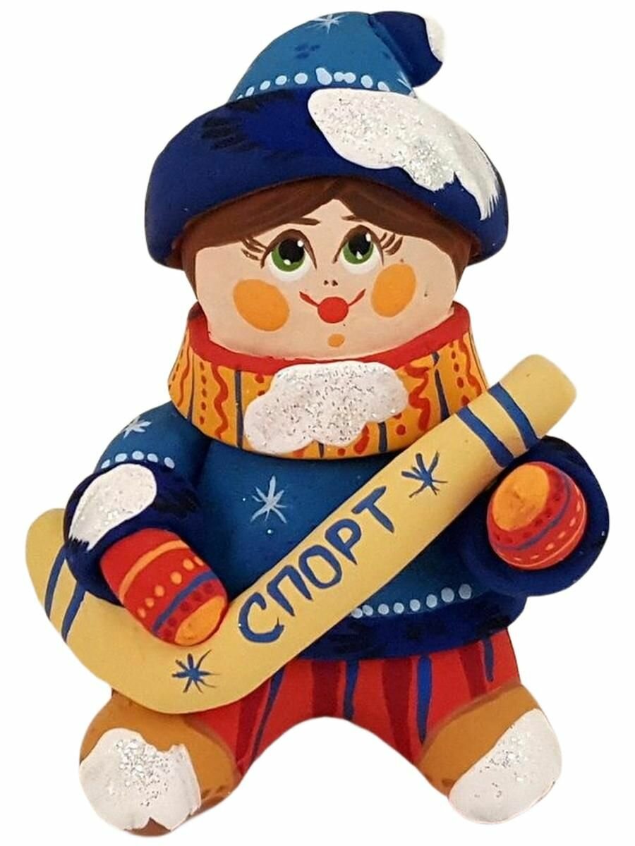 Свисток, Мальчик-3, Ковровская глиняная игрушка, ручная авторская работа