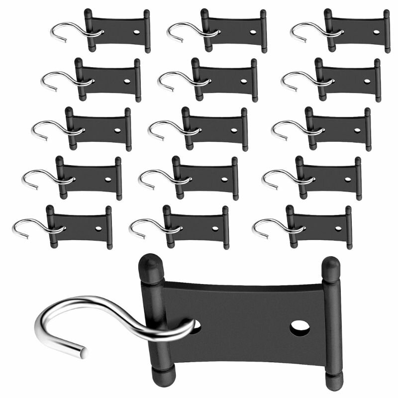 Крюк для навеса Rv сушки одежды под открытым навесом с двойным отверстием крючка-черный 16 шт