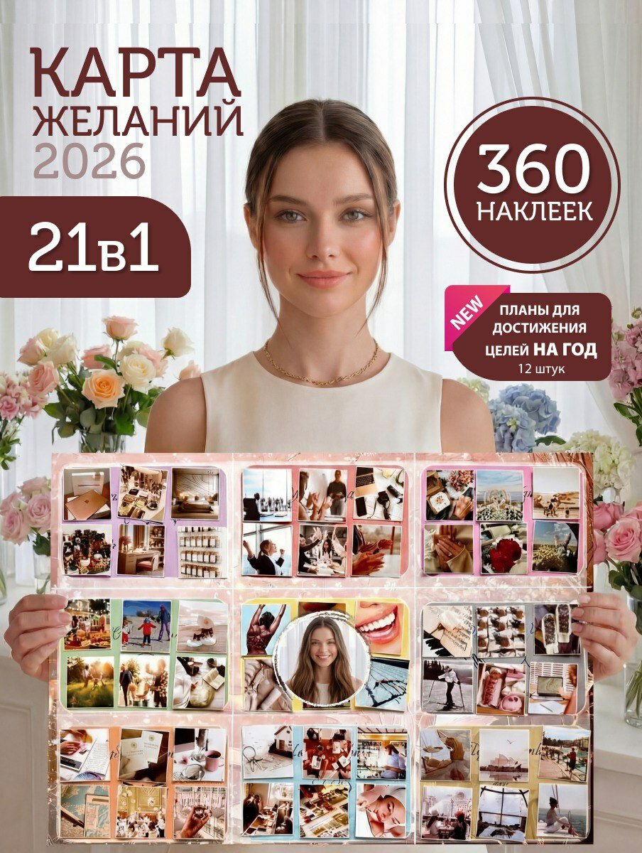 Карта желаний 2026 2027 женская набор подарок подруге девушке маме на день рождения, 8 марта и 14 февраля