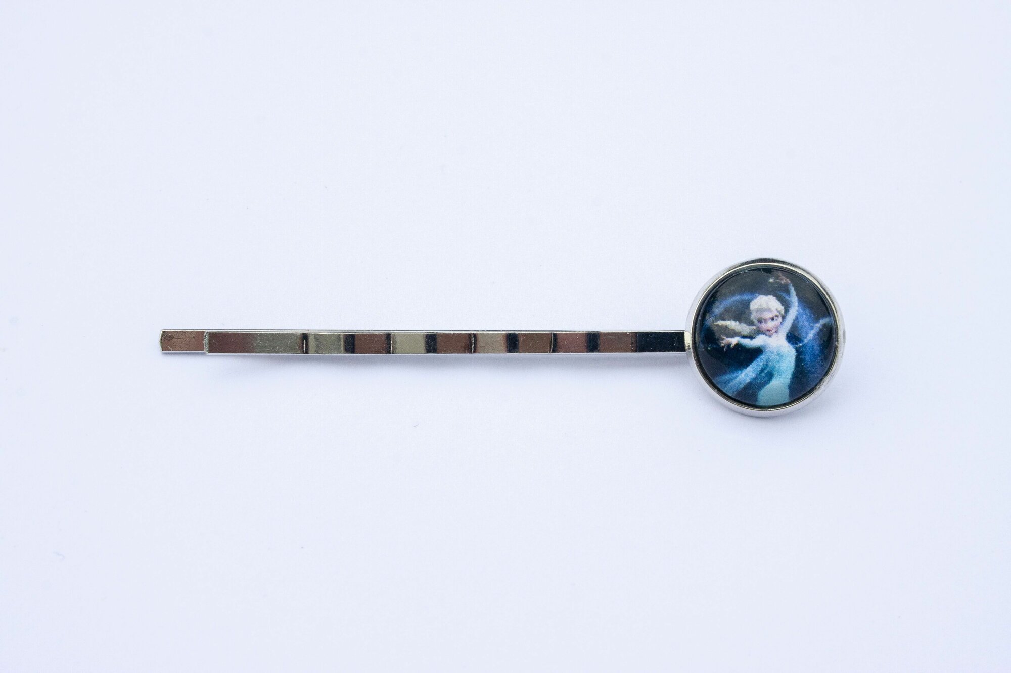 Заколка невидимка для волос "Холодное сердце", вставка 12 мм, синий