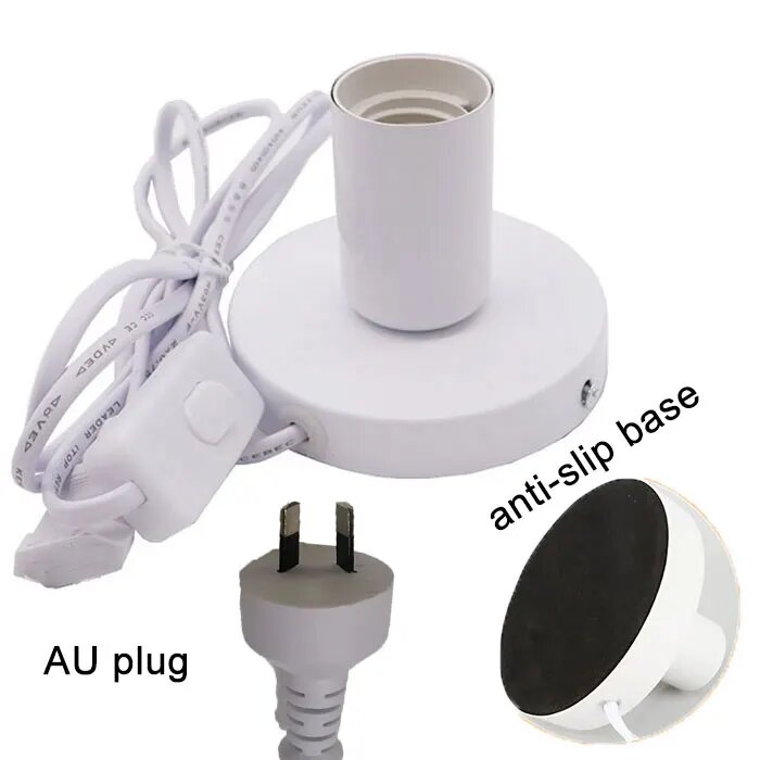 Металлический цоколь для настольной лампы GY E27 Белый, white anti-slip AU, 2 pieces