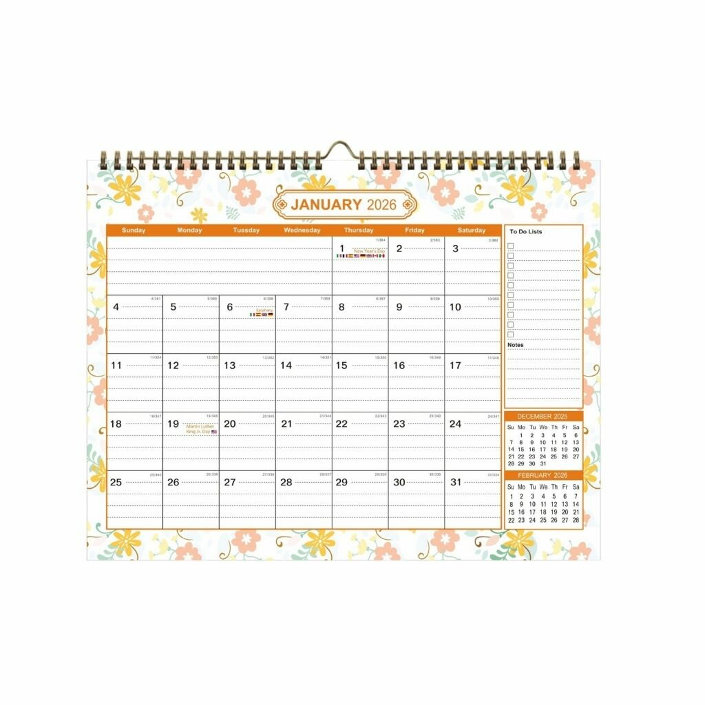 2026 2027 Английский Календарь YO Coil Настенный Календарь-019