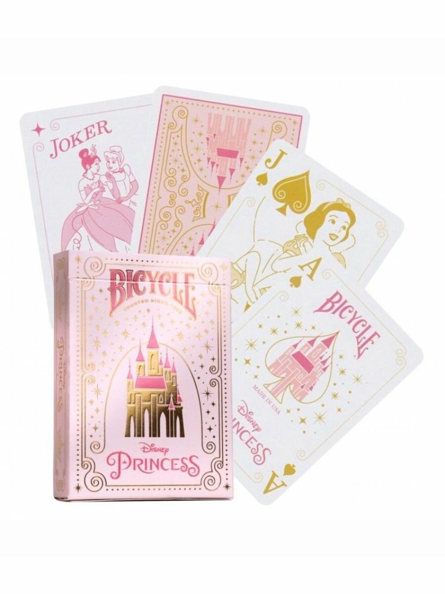 Карты Bicycle Disney Princess Pink / Игральные карты в стиле принцесс Диснея от Bicycle- Pink