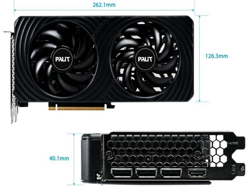 Видеокарта PALIT PCI-E nVidia GeForce RTX5060 8G DUAL (8Gb, GDDR7, 128 bit, HDMI+DP, RTL) (NE75060019P1-GB2063D)