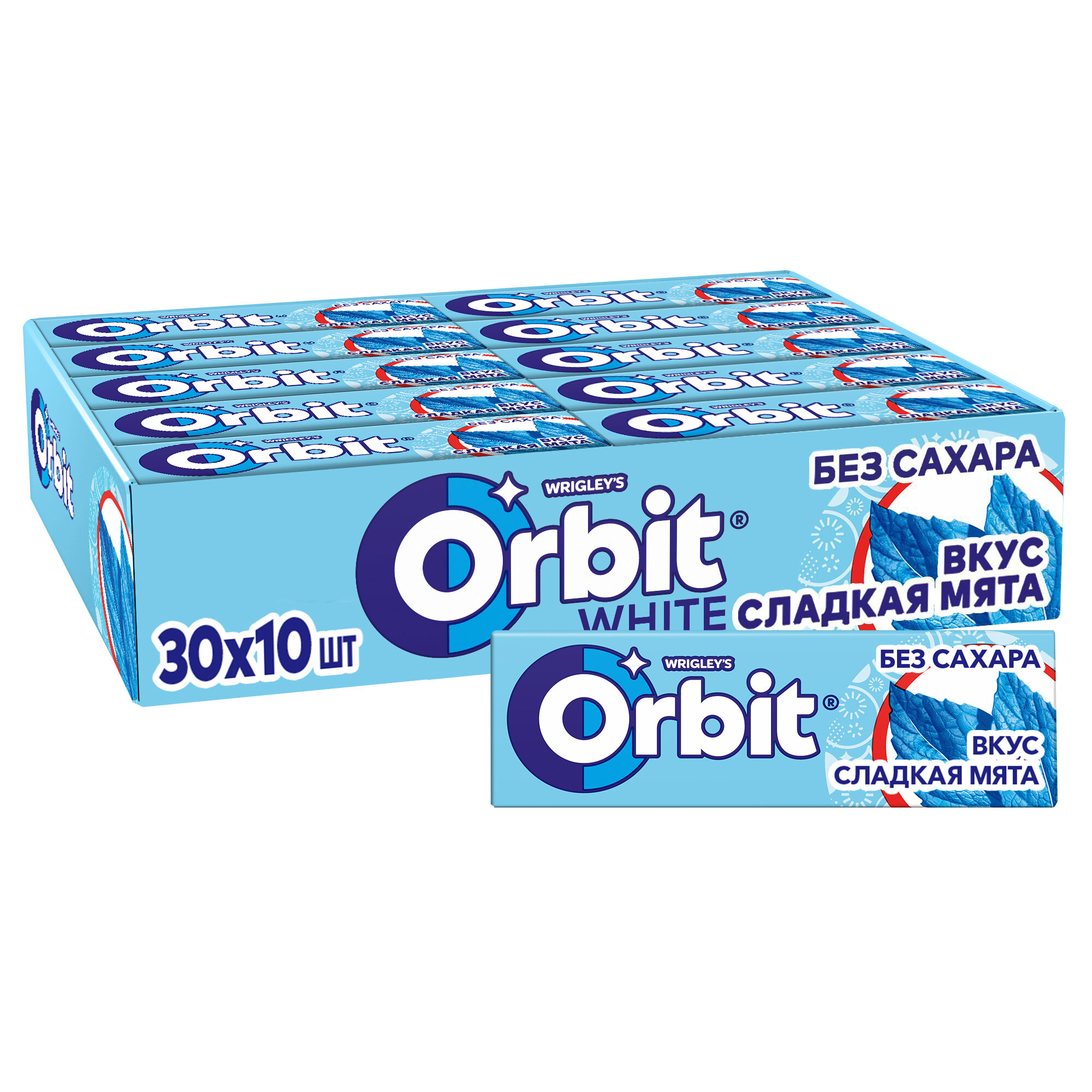 Жевательная резинка Orbit Сладкая мята без сахара, 30 пачек по 13,6 г