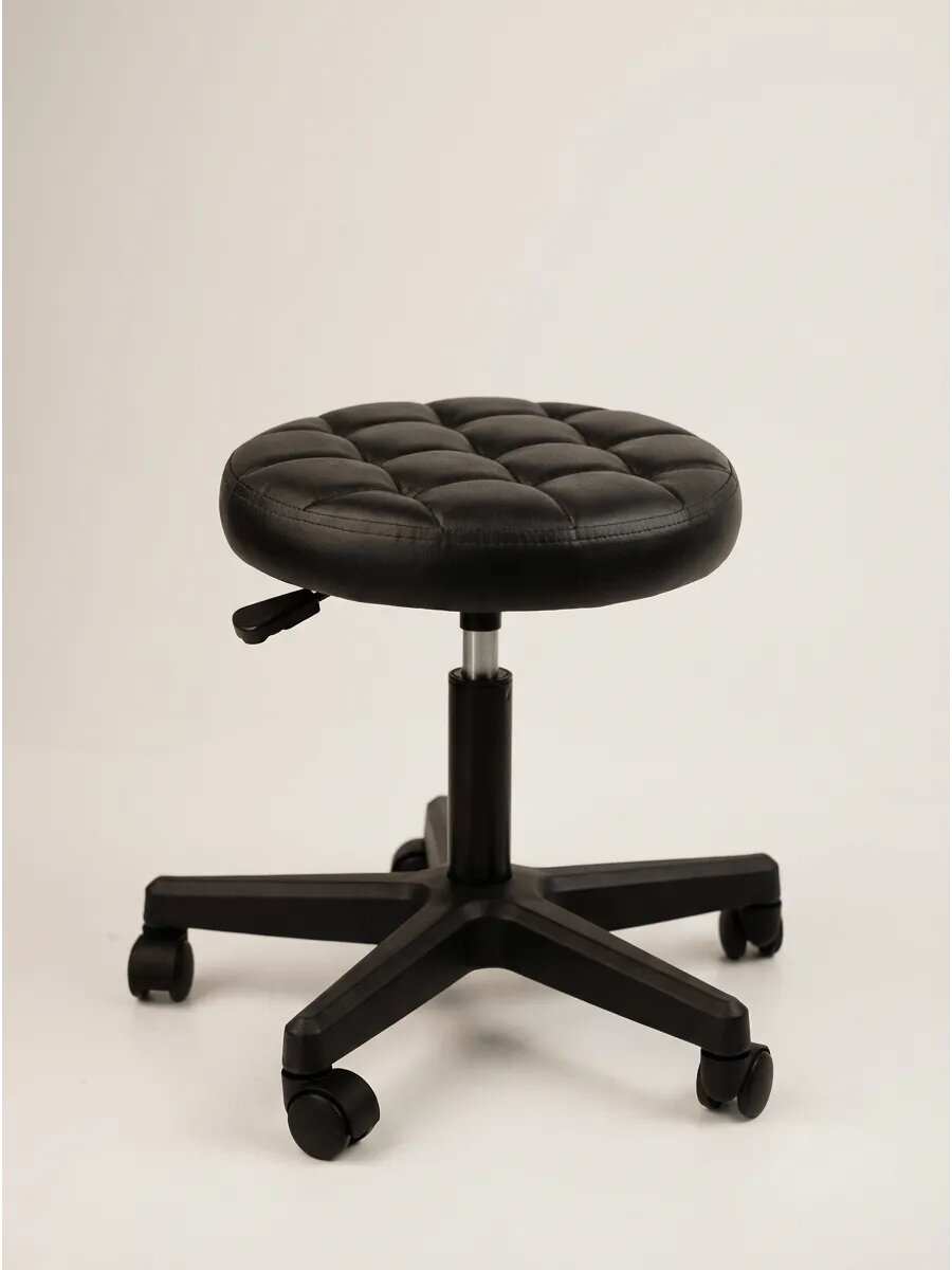 Стул-каретка мастера на колесиках, чёрный