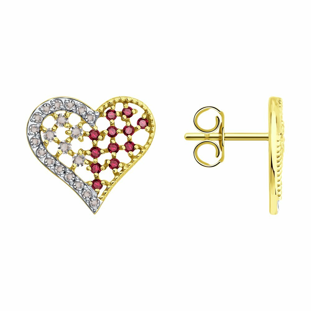 Серьги, желтое золото, 585 проба