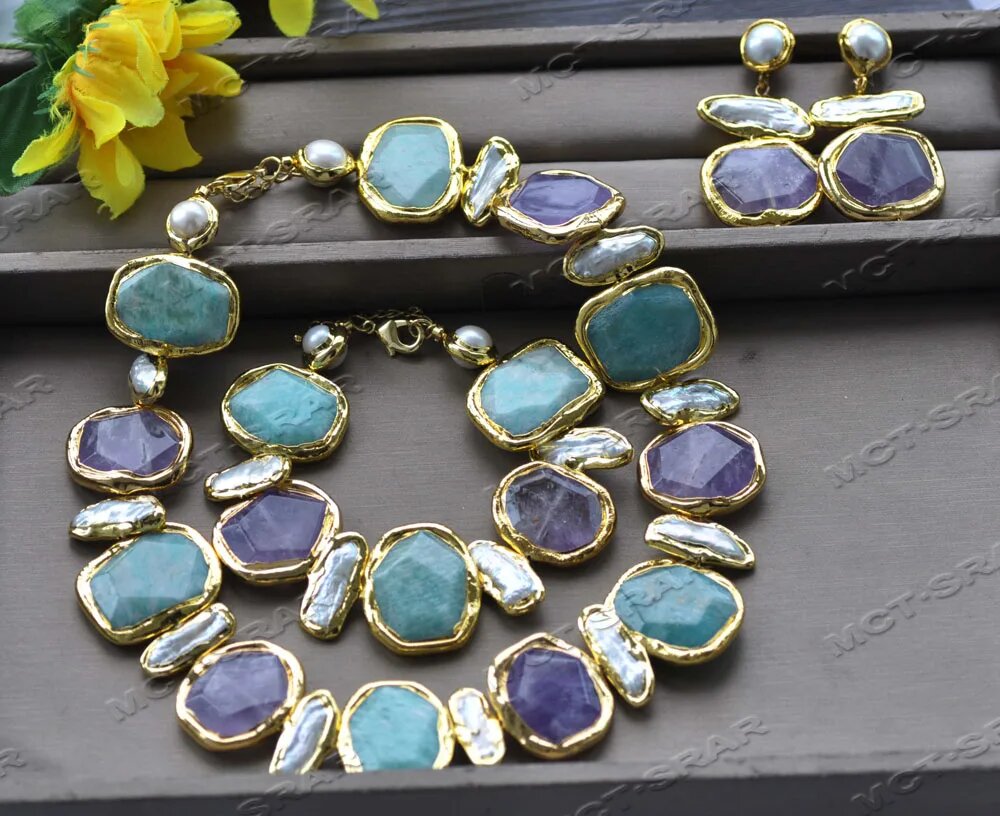 Комплект бижутерии, аквамарин