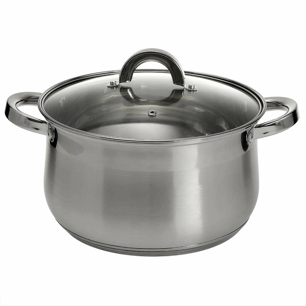 WEBBER BE-146/2 Кастрюля из нерж стали со стеклянной крышкой (d 22; 5.0 л)