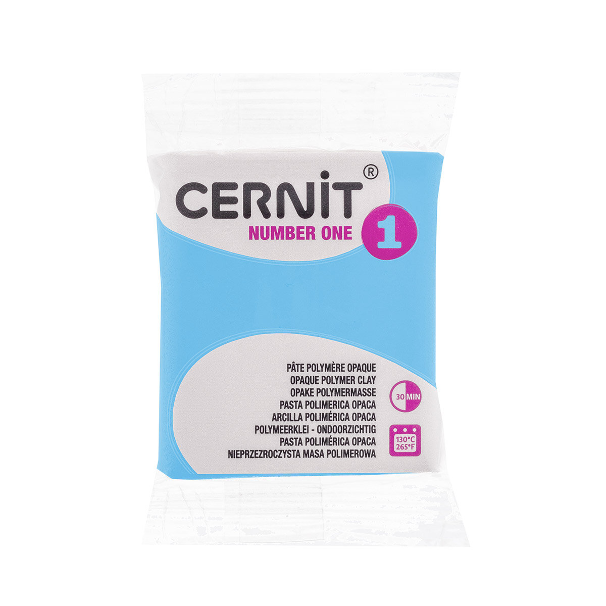 Полимерная глина запекаемая (пластика), Cernit № 1, 56 г (214 небесно-голубой)