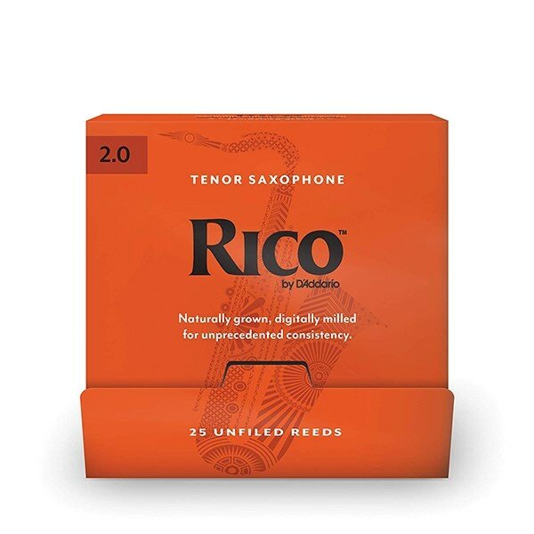 RKA0120-B25 Rico Трости для саксофона тенор, размер 2.0, 25шт в индивидуальной упаковке, Rico