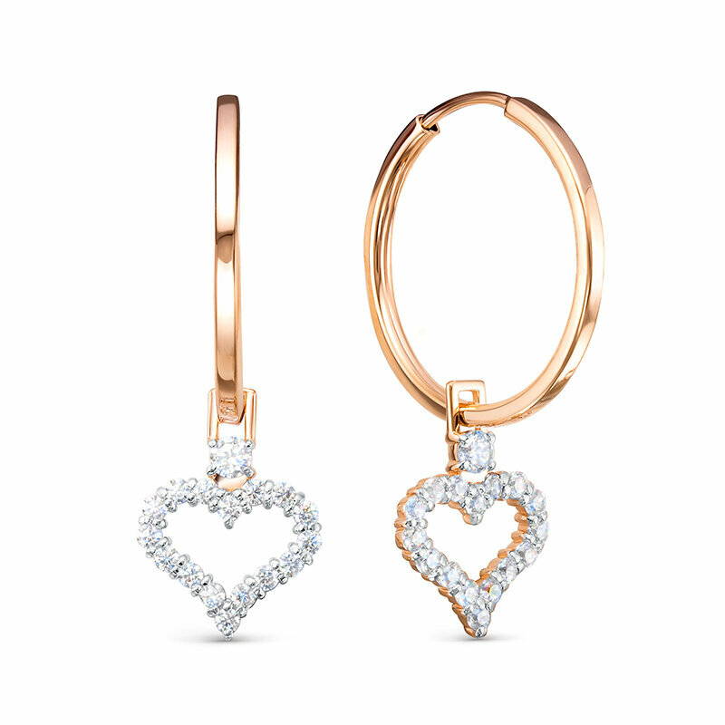 Серьги конго, золото, 585 проба