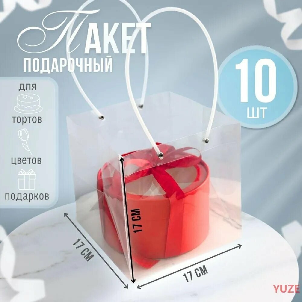 Пакет подарочный 17×17 см, 10 шт.