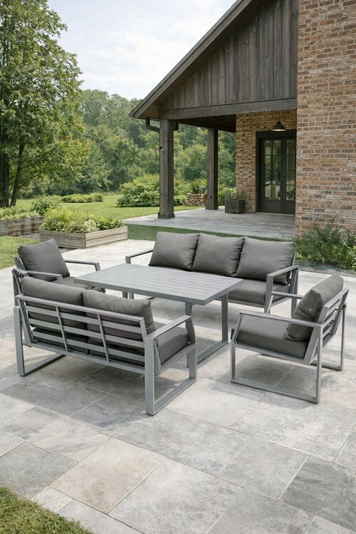 Уличная мебель для лаунж патио зоны, комплект на 7 персон, диваны, стол, кресло