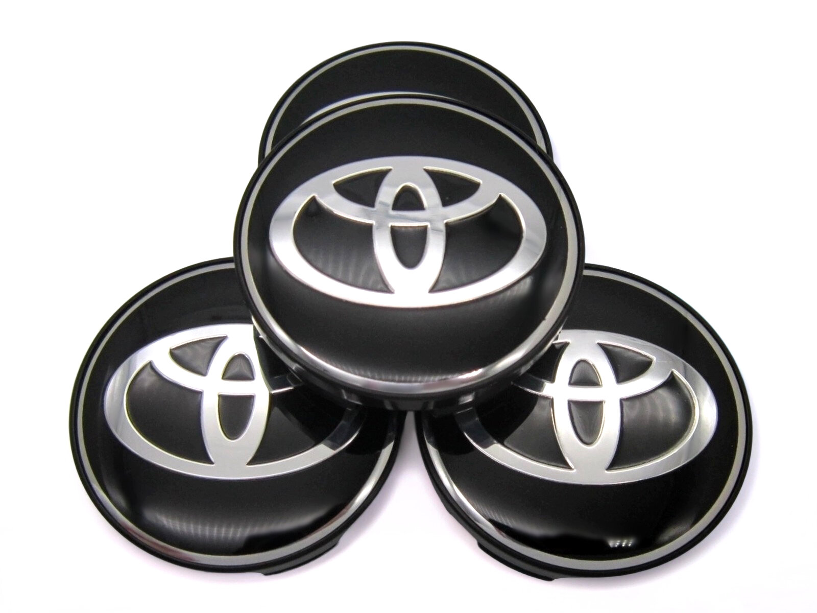Колпачки, заглушки на литые диски СКАД Тойота чёрный 56/51/12 мм, комплект 4 шт.