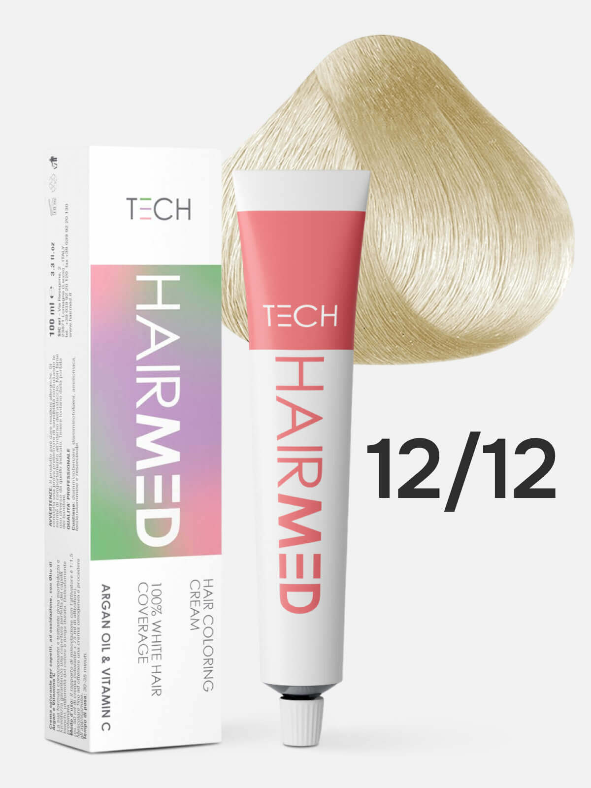 Крем - краска для осветления волос профессиональная Hairmed 12/12 Суперосветляющий блонд Пепельно-фиолетовый, 100 мл