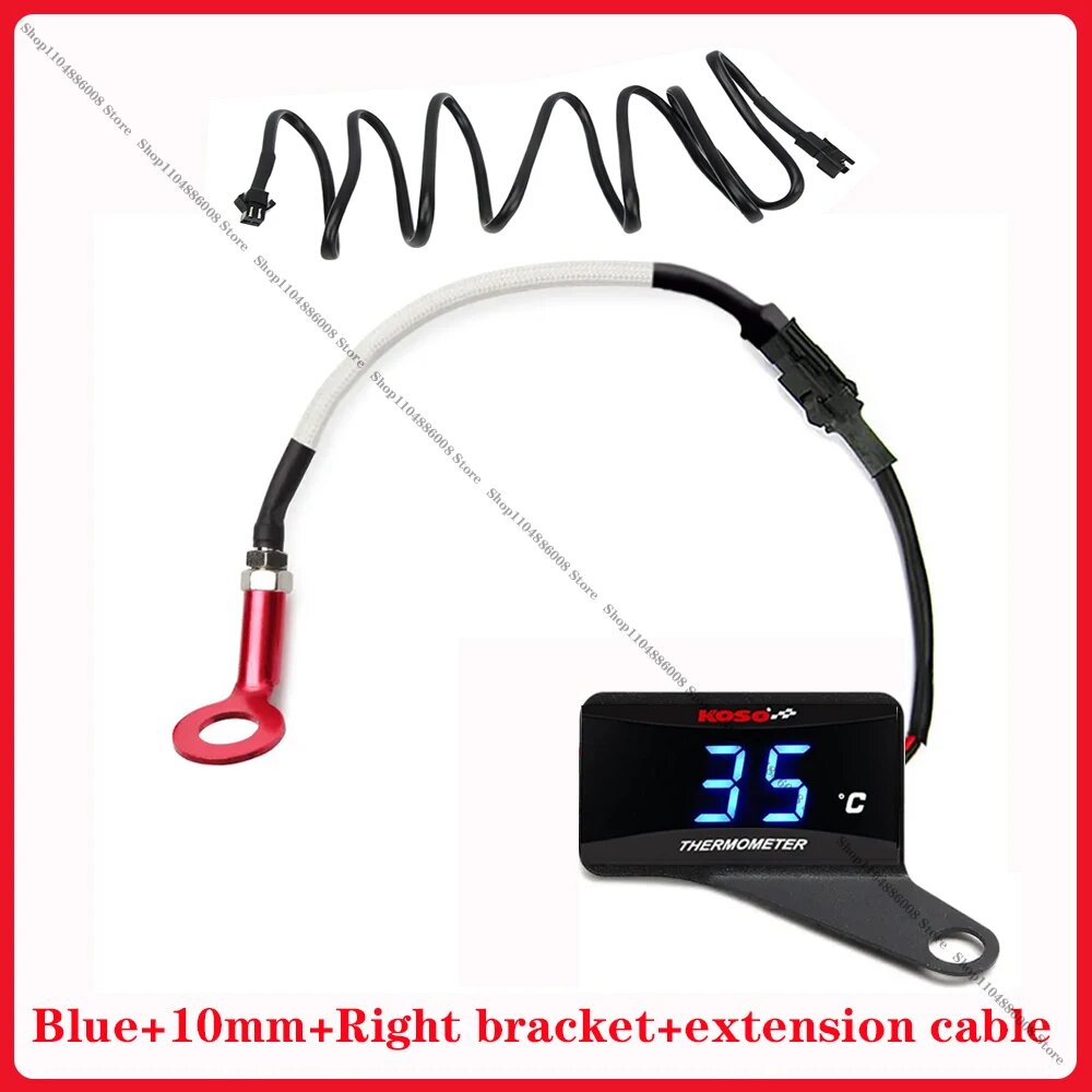 Датчик температуры головки цилиндра Koso для мотоциклов, универсальный Черный, Blue 10mm right Set