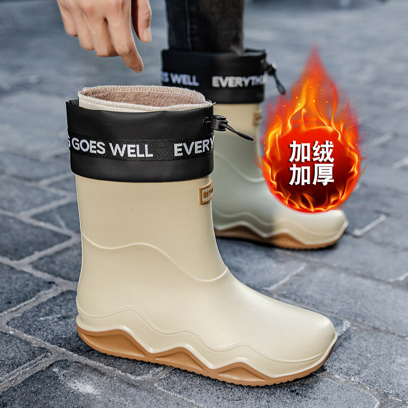 Мужские резиновые сапоги без шнурков, короткие, для рыбалки, работы на кухне, на открытом воздухе, с застежкой на шнурке, обувь для мытья автомобилей, резиновые сапоги для рыбалки. Размер обуви. EU:42