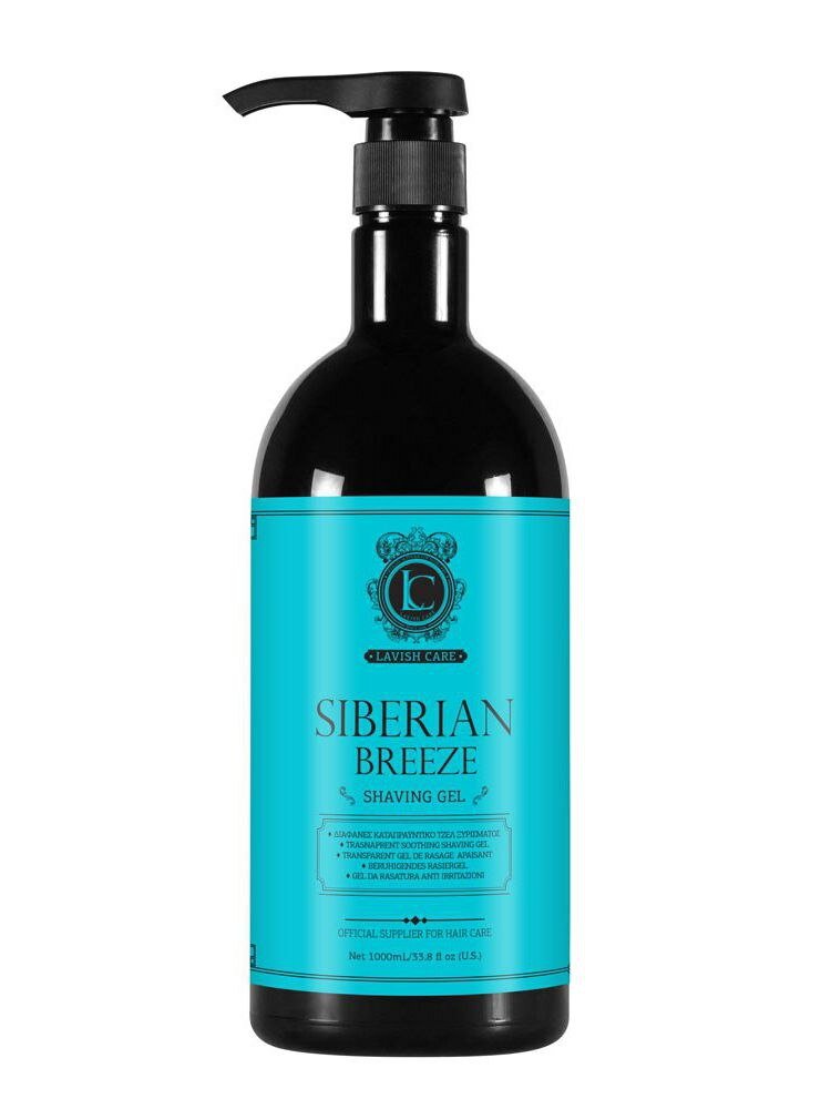 Lavish Care Гель для бритья мужской успокаивающий "Siberian Breeze Shaving Gel" с дозатором в комплекте, 1000 мл