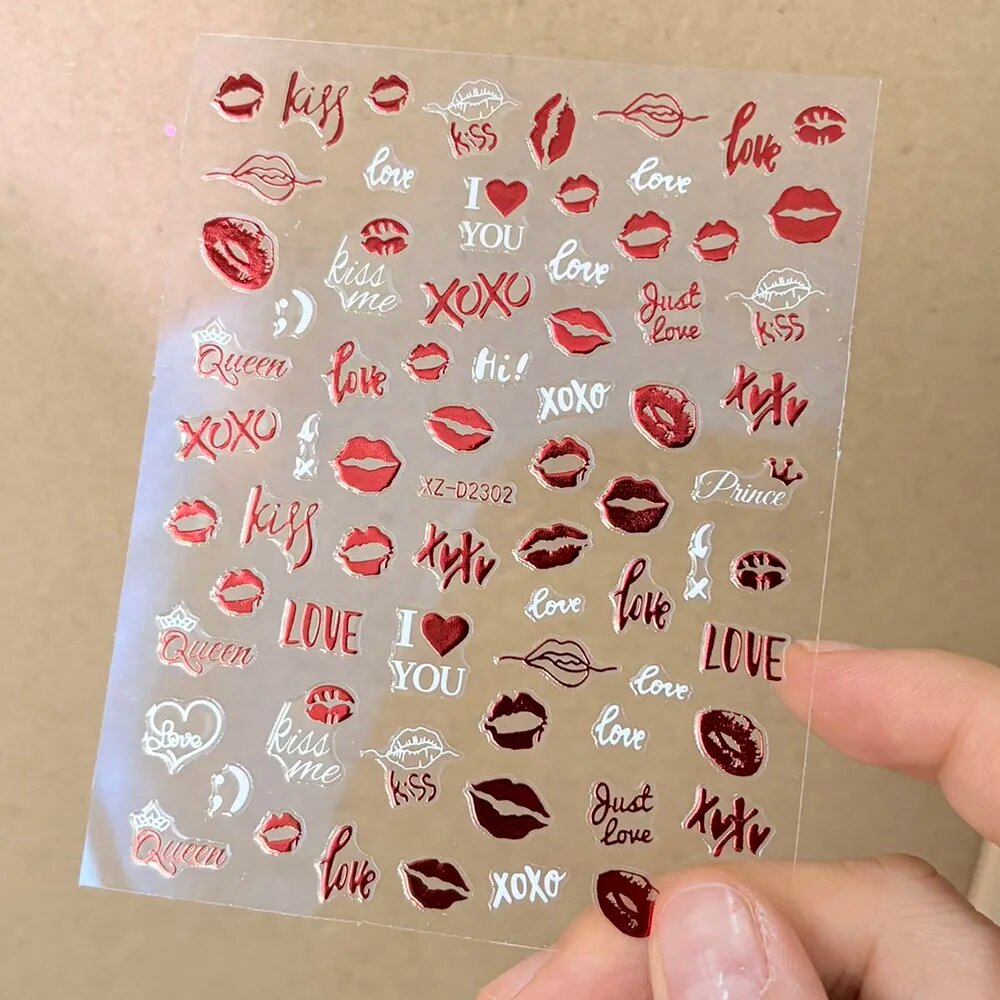 Наклейки на ногти Love Kiss Валентинка 2 шт.