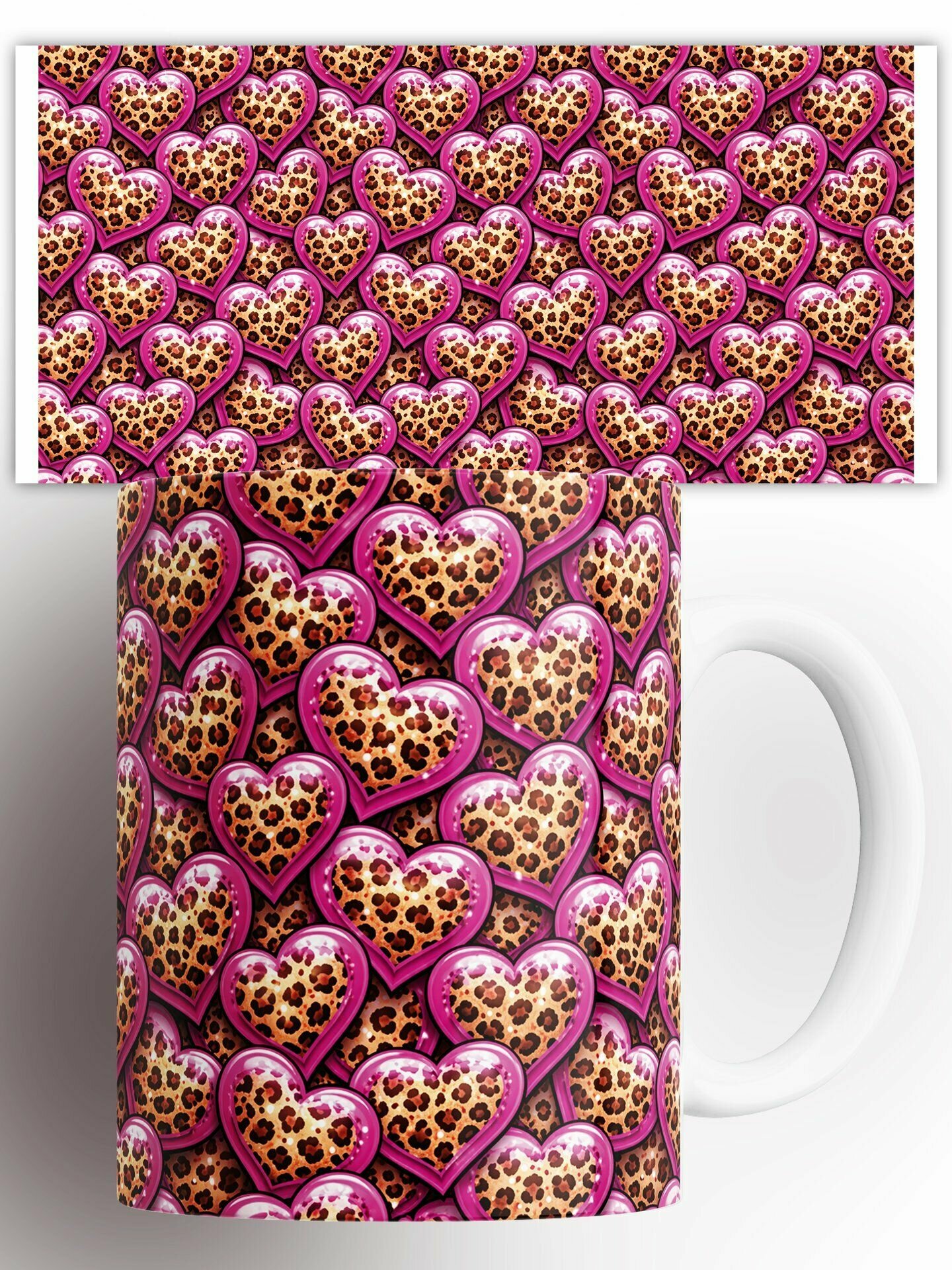 Кружка Леопардовые сердечки 330 мл