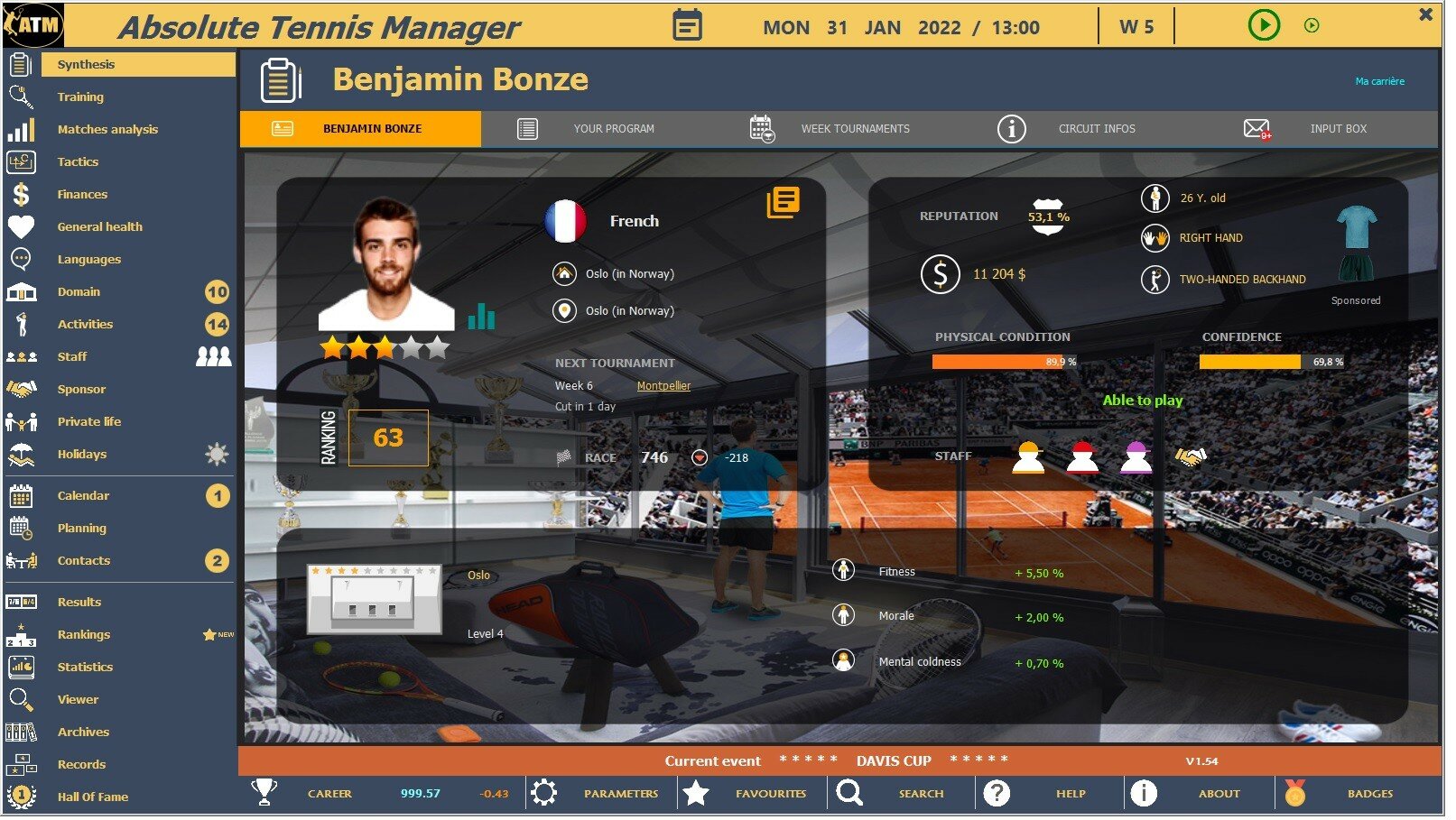 Absolute Tennis Manager Steam Ключ • Активация Steam • регион Весь мир