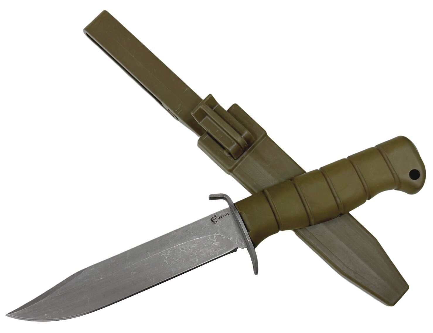 Нож Разведчика НР-43, сталь 95Х18, рукоять Elastron, чехол пластик