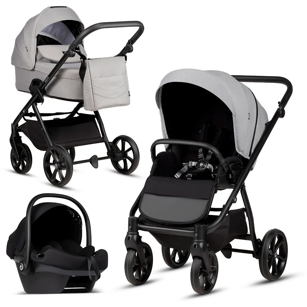 Детская коляска 3в1 Tutis Leo 3+, цвет Warm Grey (Песочный)