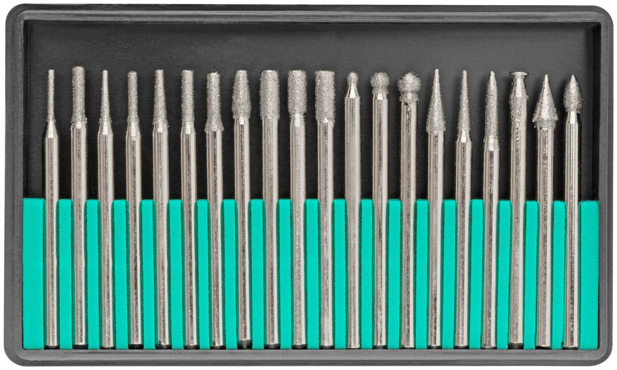 Шарошки, усиленная сталь с алмазным напылением, штифт диам. 3 мм, 20 шт.