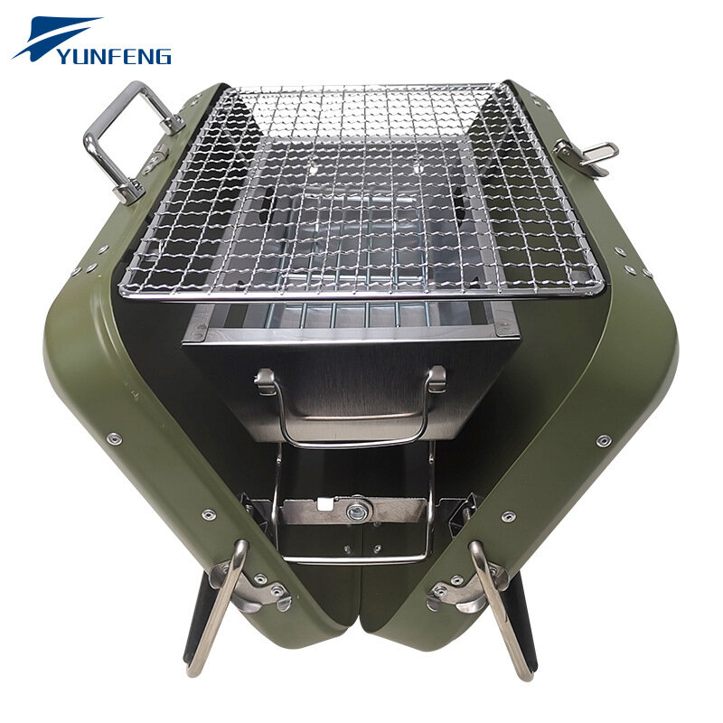 Портативный гриль для барбекю на открытом воздухе, складной гриль-бокс, мини-гриль в виде портфеля, подарок для любителей барбекю.