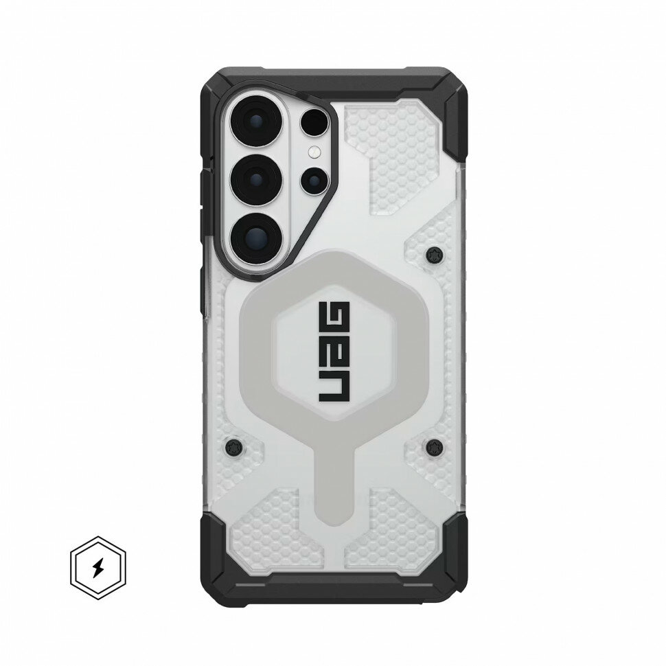 Чехол UAG Pathfinder Clear для Samsung Galaxy S26 Ultra прозрачный/серебро (Ice/Silver)