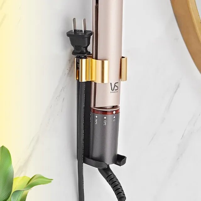 Подставка для выпрямителя для волос, стойка для хранения щипцов для завивки волос в парикмахерской, подставка из черного алюминиевого сплава.