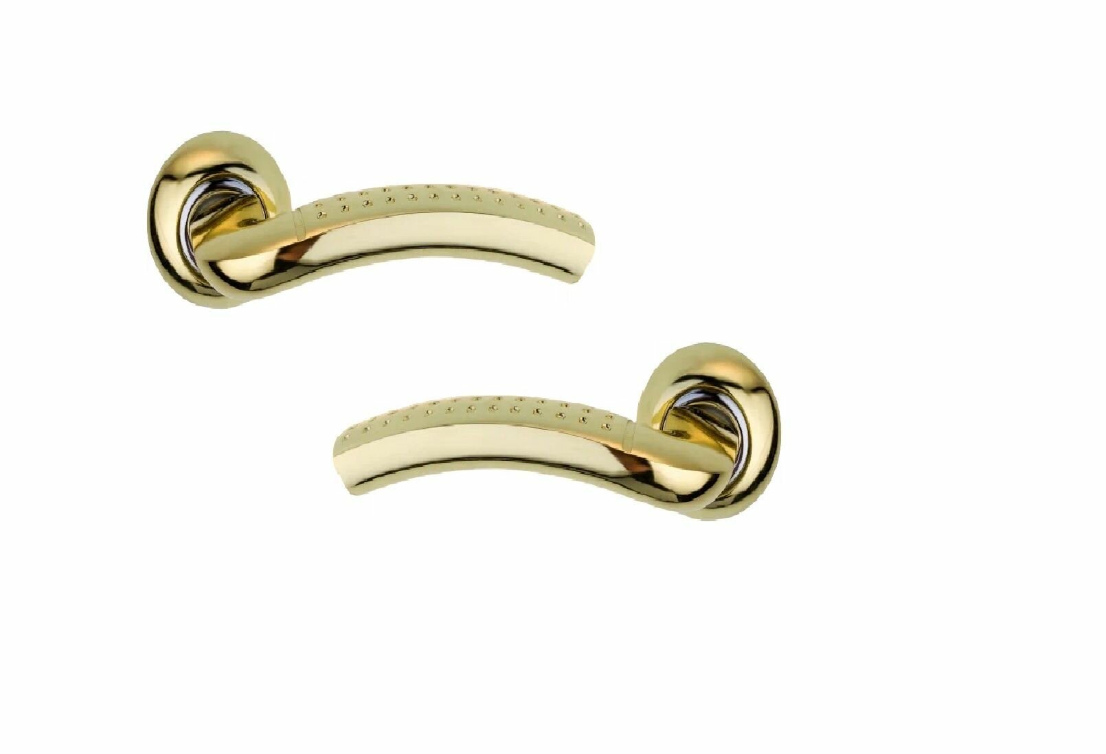 Дверные ручки для входных дверей тяжелые (950 гр) с точками MSM R412 PB Золото