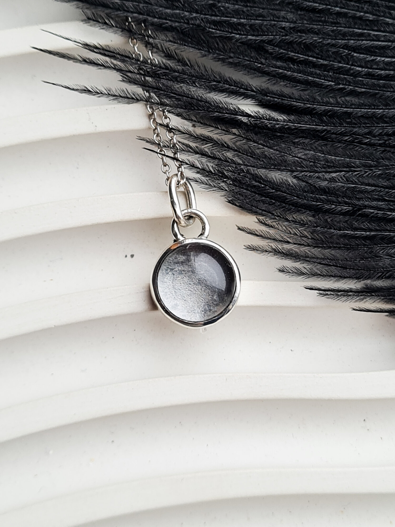 Подвеска, серебро, 925 проба, серебрение, горный хрусталь