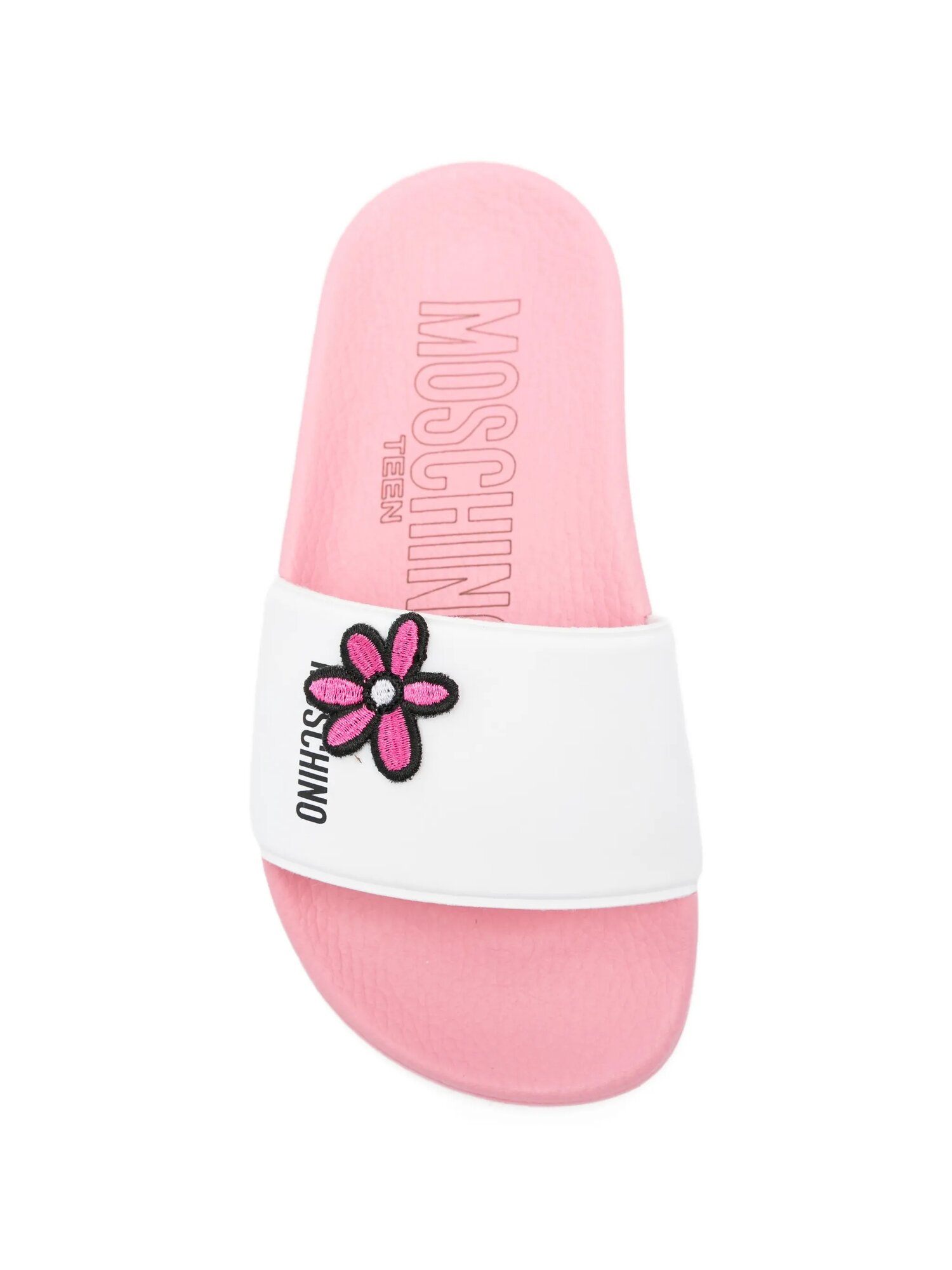 Босоножки MOSCHINO Flower-patch sandals, размер 25, бежевый/белый — фото 1